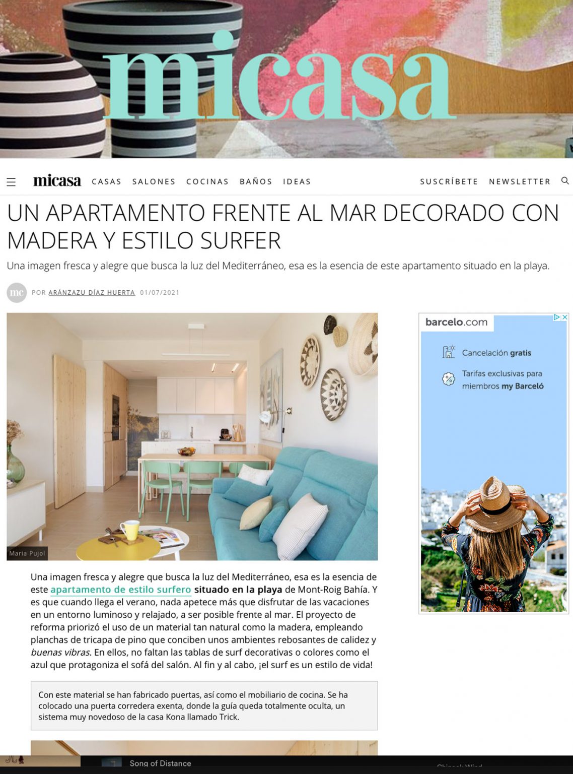 REVISTA "MI CASA" APARTAMENTO MONTROIG - Maria Pujol